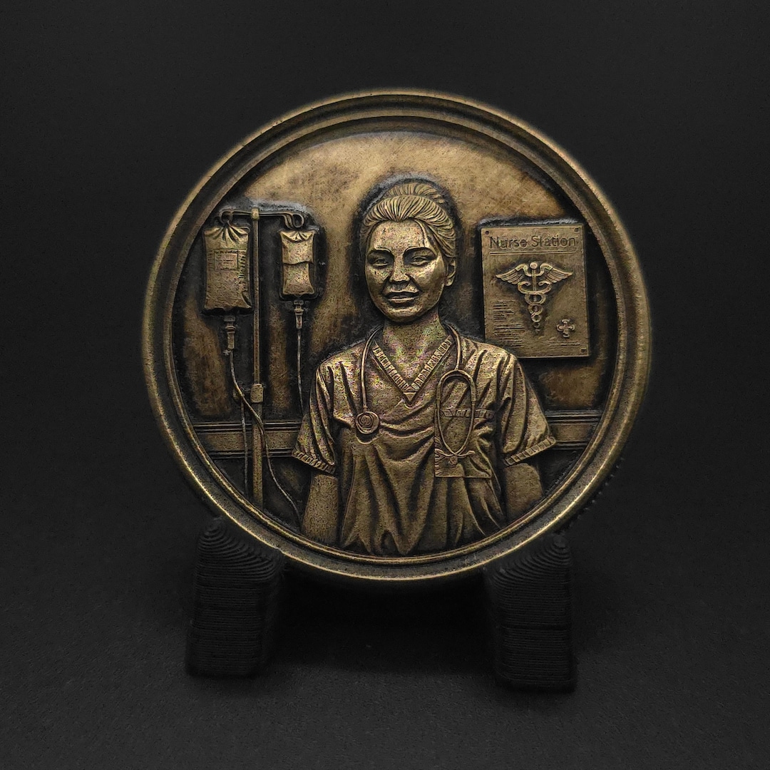 Female Nurse Challenge Coin, Doctor Gift, Healthcare Hero EDC Coin ...