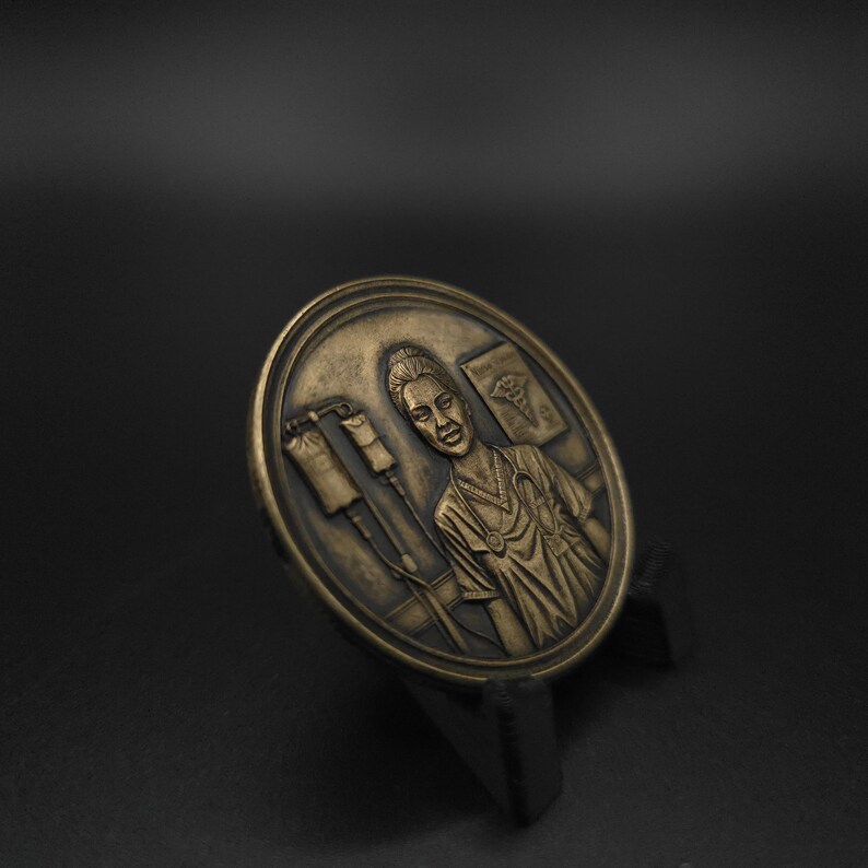 Female Nurse Challenge Coin, Doctor Gift, Healthcare Hero EDC Coin ...