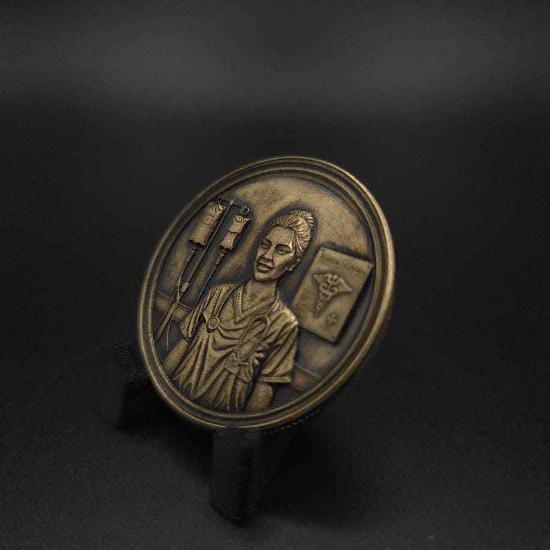Female Nurse Challenge Coin, Doctor Gift, Healthcare Hero EDC Coin ...