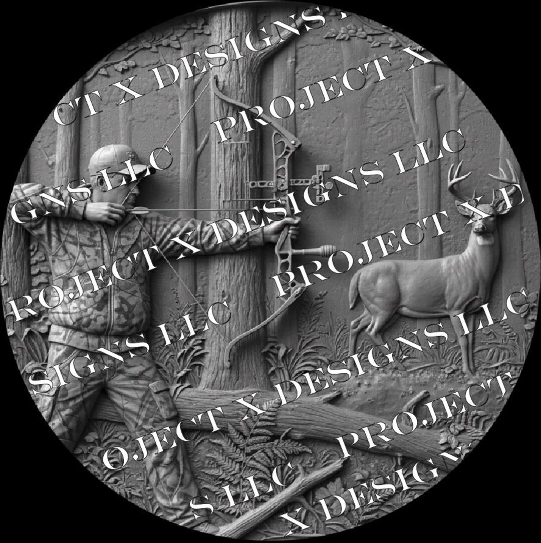 Bow Hunter Whitetail Deer 3D Relief Laser File (digital Download) - Etsy