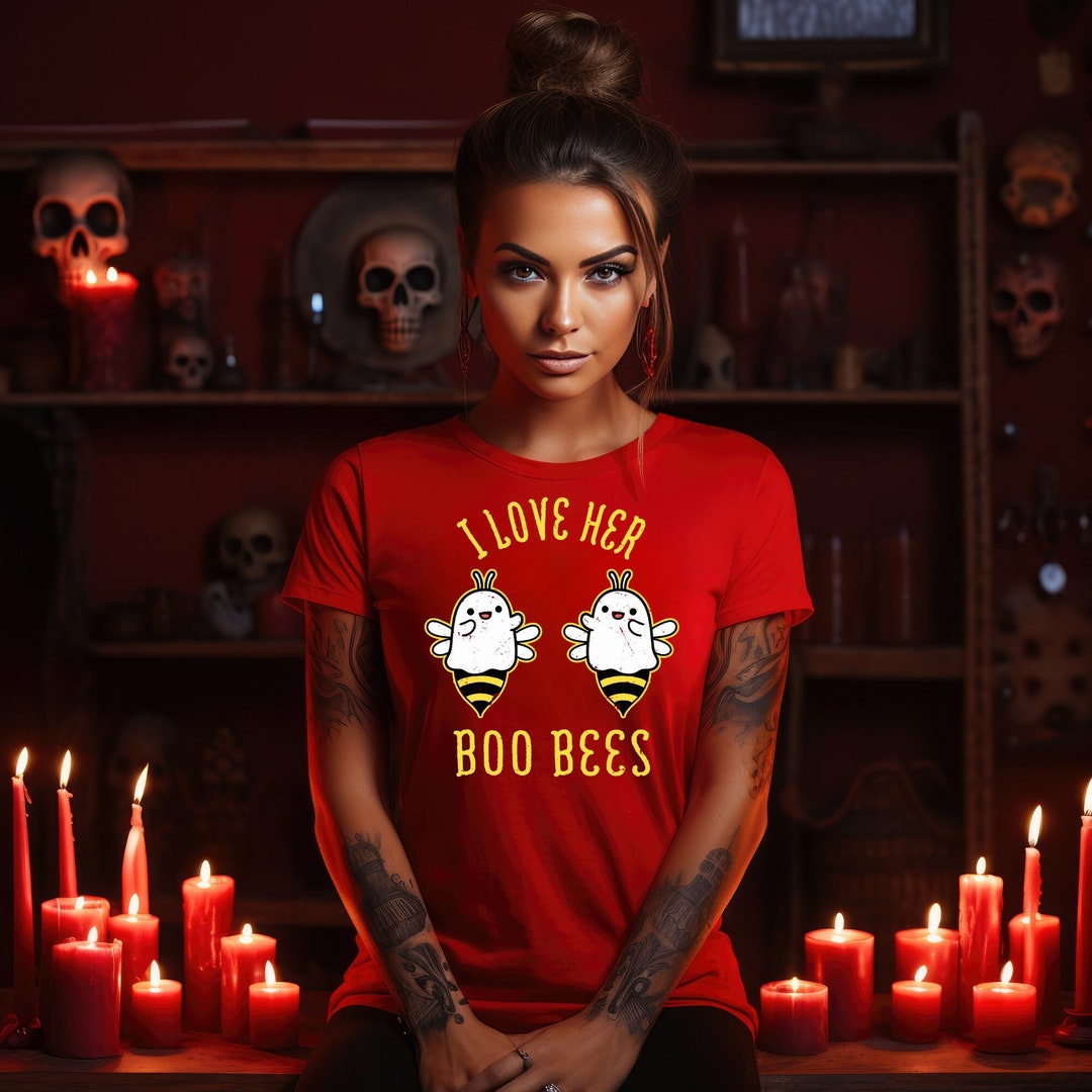 I Love Her Boo Bees Shirt, Boo Bees Halloween Shirt, Matching Couple ...