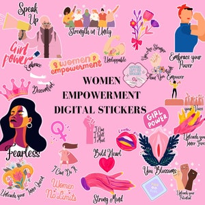 Women Empowerment Digital Stickers, Planner Stickers, Clear Resolution ...