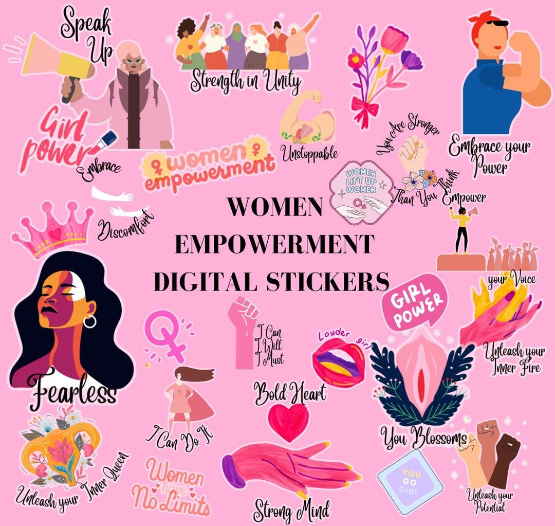 Women Empowerment Digital Stickers, Planner Stickers, Clear Resolution ...