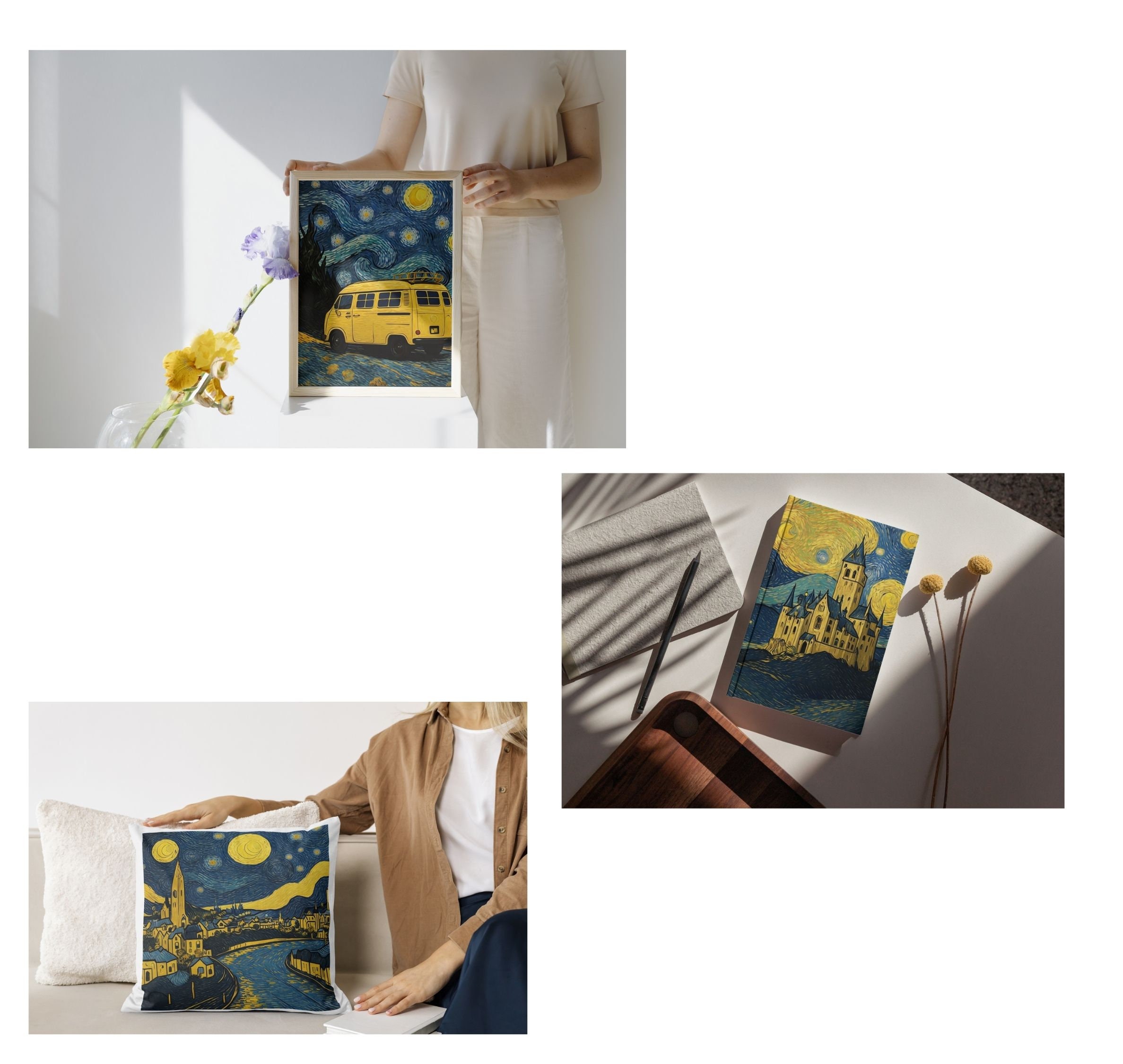 Starry Night Vincent Van Gogh Digital Paper for Crafts - Seamless ...