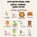 Cute Motivational Puns Digital Stickers (animal Edition), Reward ...