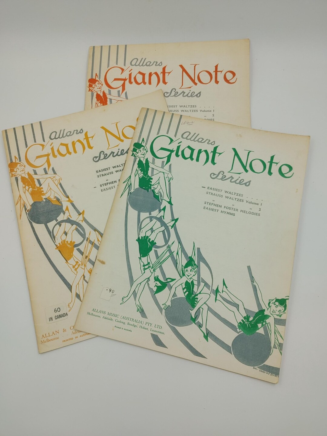 Vintage 1954 Allans Giant Note Series - Easiest Waltzes - Etsy