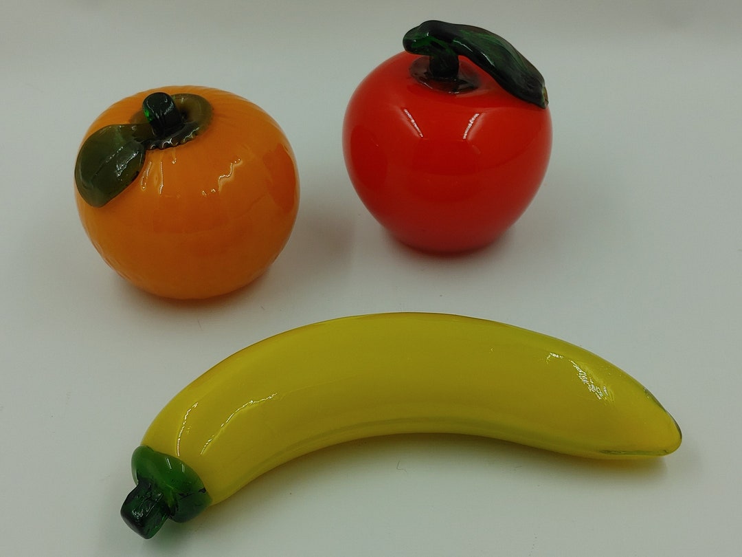 Vintage Hand Blown Art Glass Fruits - Etsy