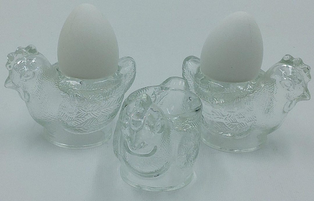 Vintage Glass Egg Cups Set of 3 - Etsy