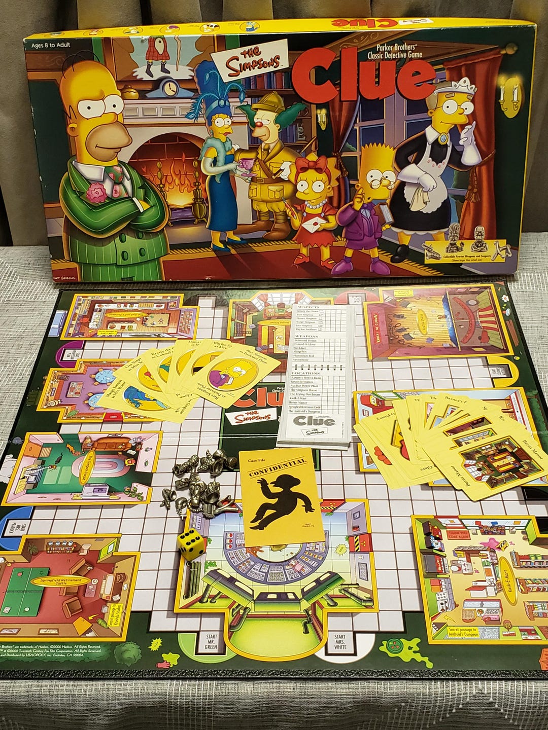 Vintage 2000 the Simpsons Clue Game Board - Etsy Canada