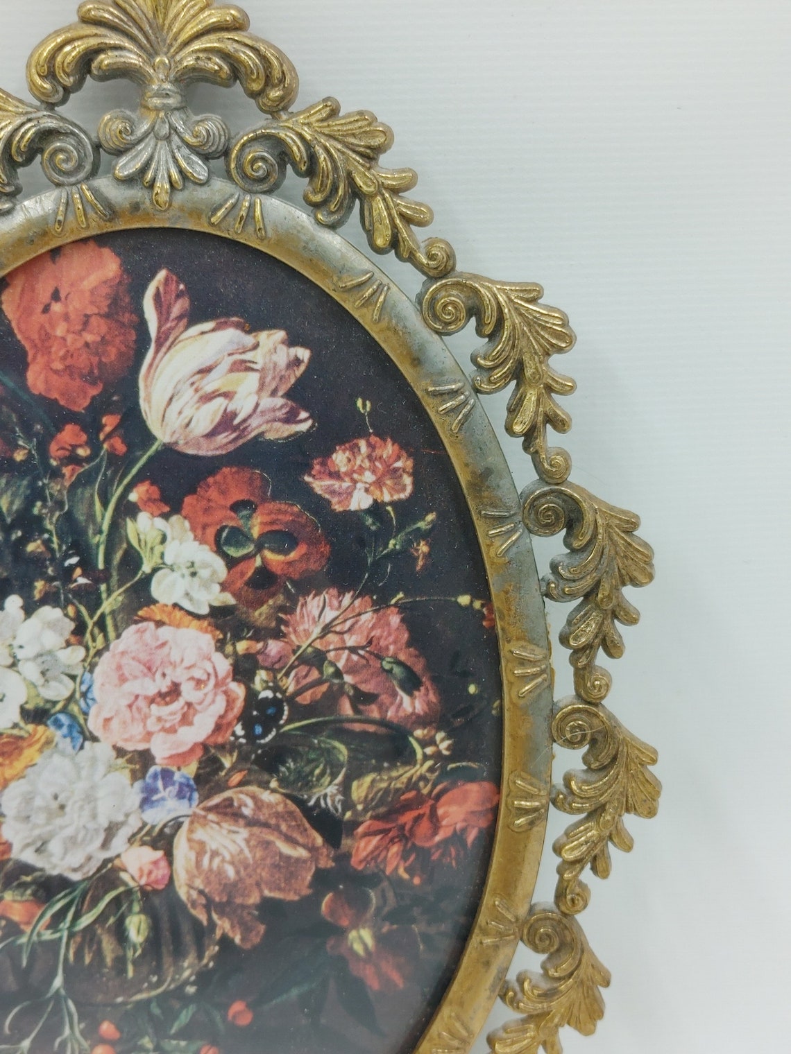 Vintage Ornate Brass Italian Frame With Flowers - Etsy