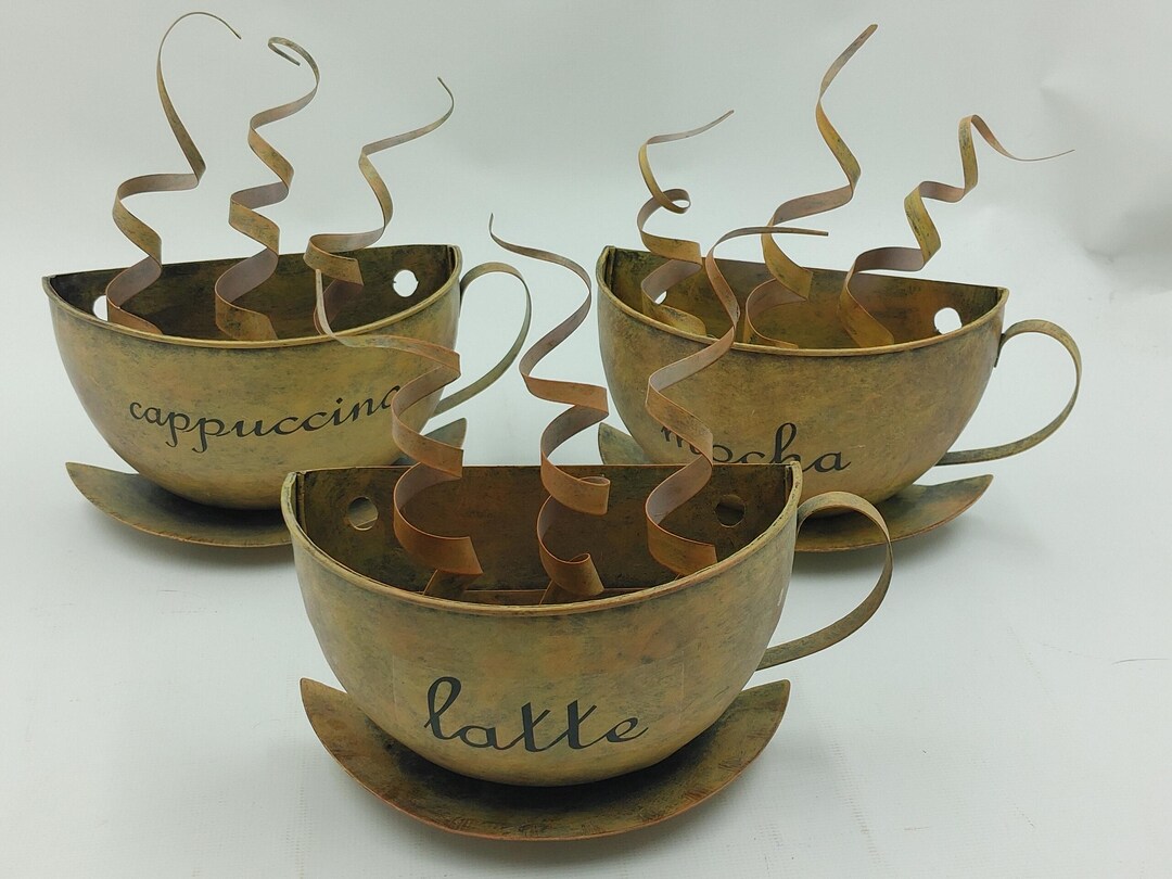Vintage 2004 Metal Art Coffee Cup Wall Decor - Etsy