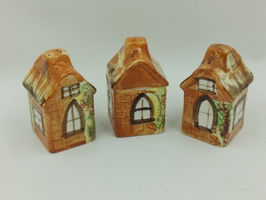 Vintage Cottage Ware Set Shakers and Mustard Jar - Etsy