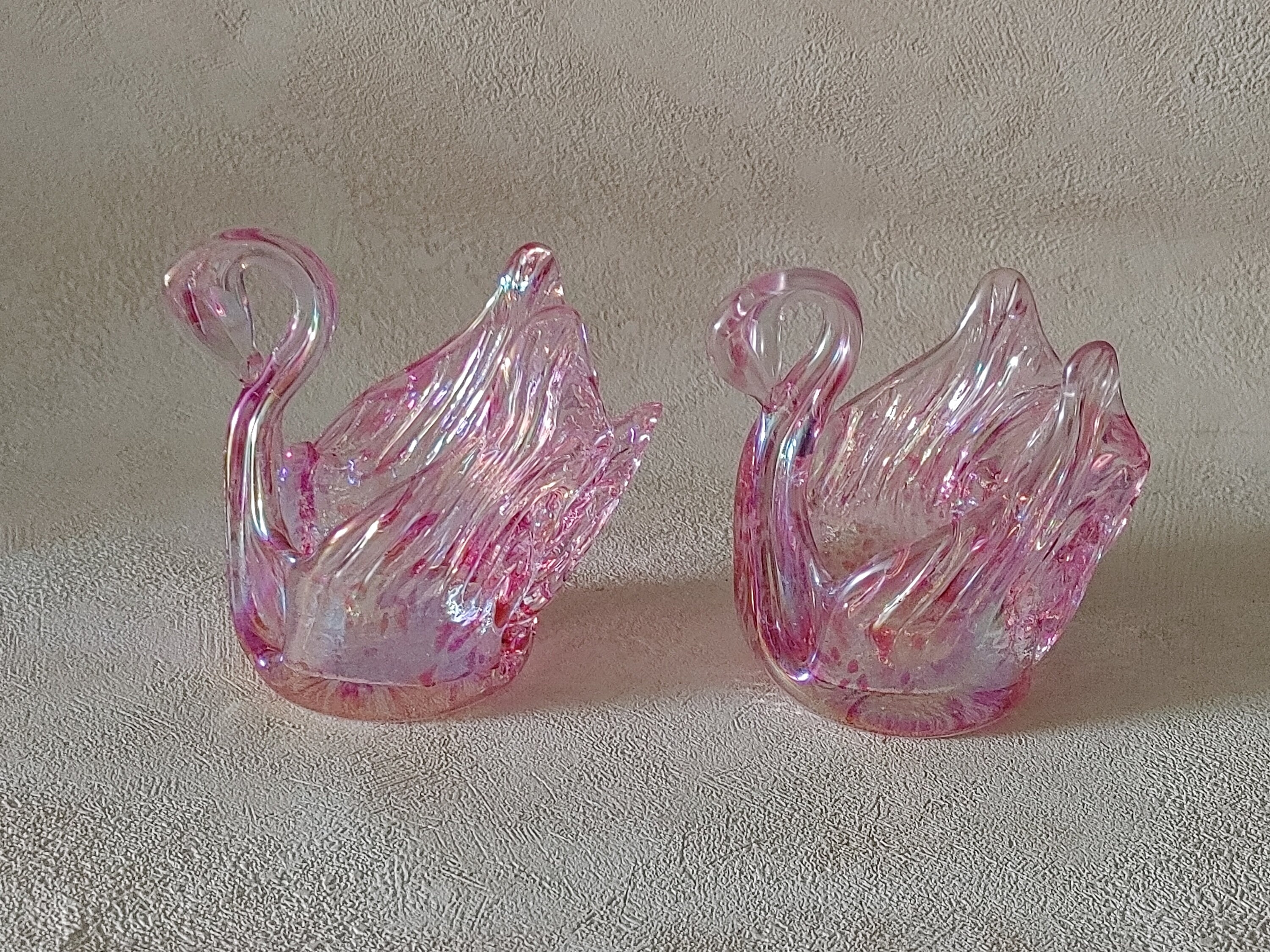 Pink Glass Swan Bowl - Etsy