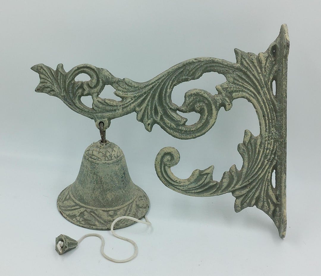 Vintage Cast Iron Wall Bell - Etsy