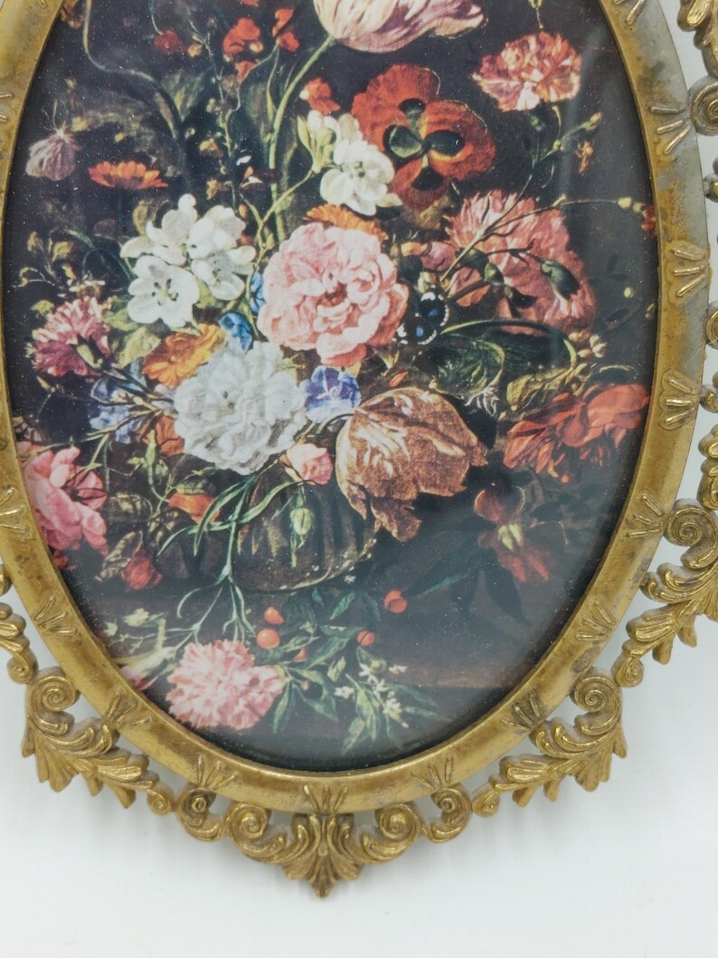 Vintage Ornate Brass Italian Frame With Flowers - Etsy