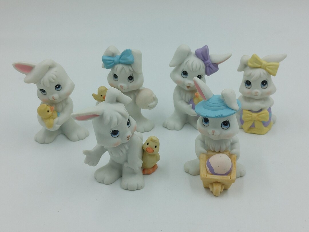 Vintage Easter Bunny Figurines – Set of 6 Charming Collectibles - Etsy
