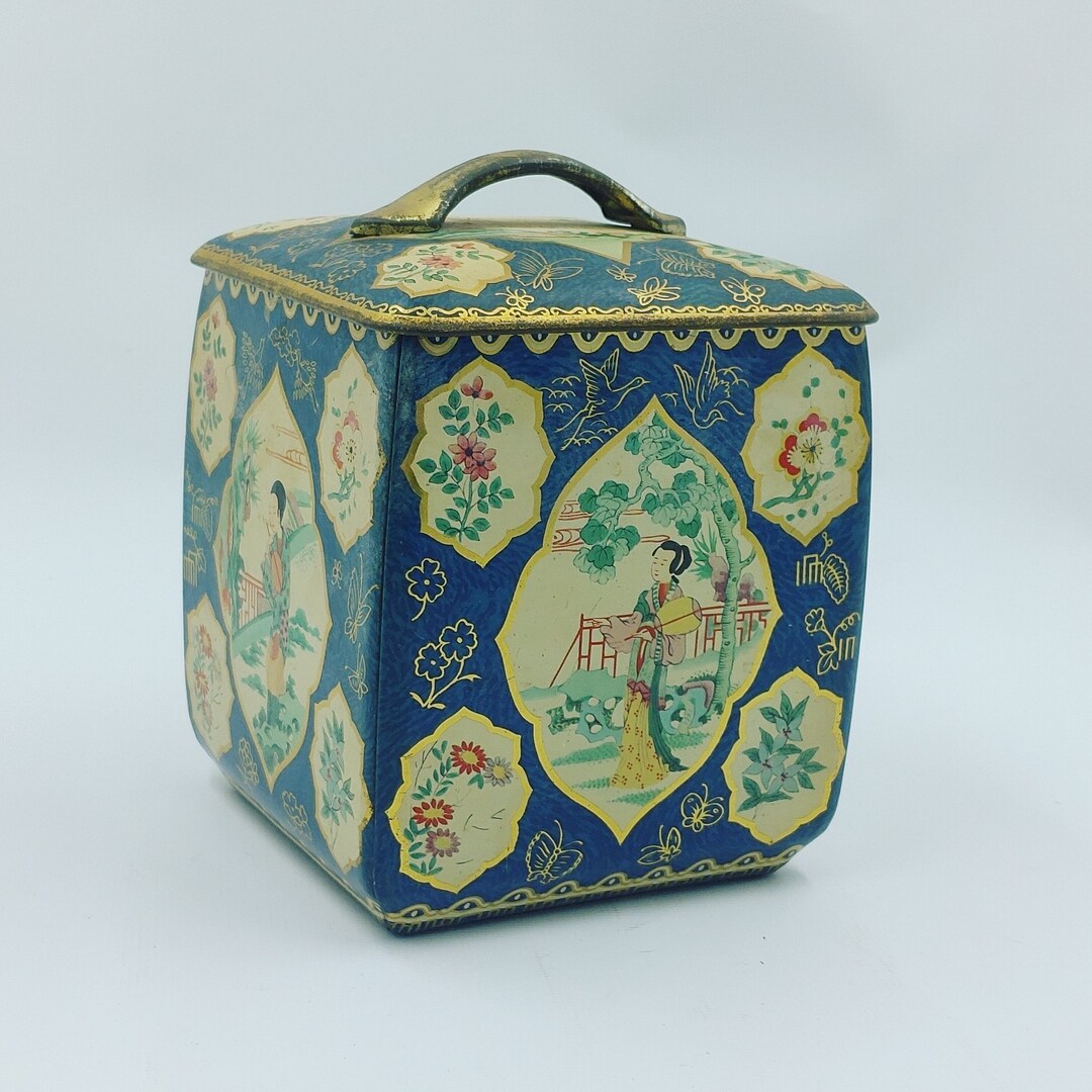 Vintage Tin Tea Container - Etsy