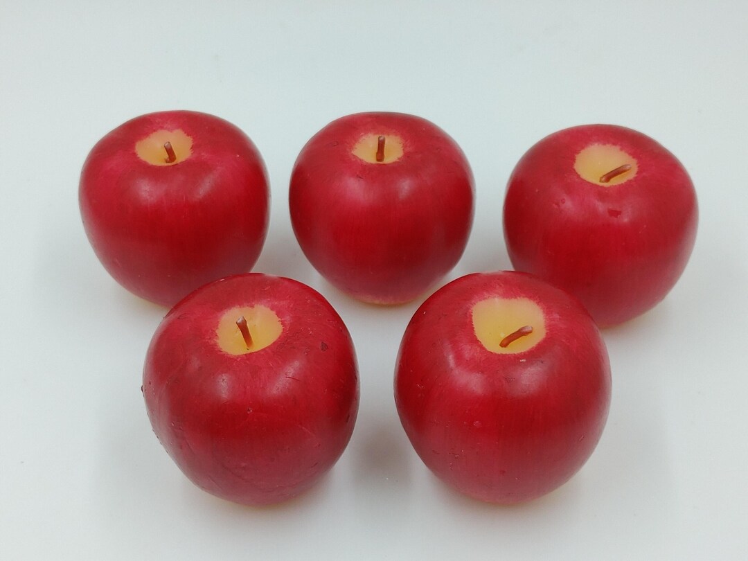 Vintage Apple-shaped Candles - Set of 5 - Etsy