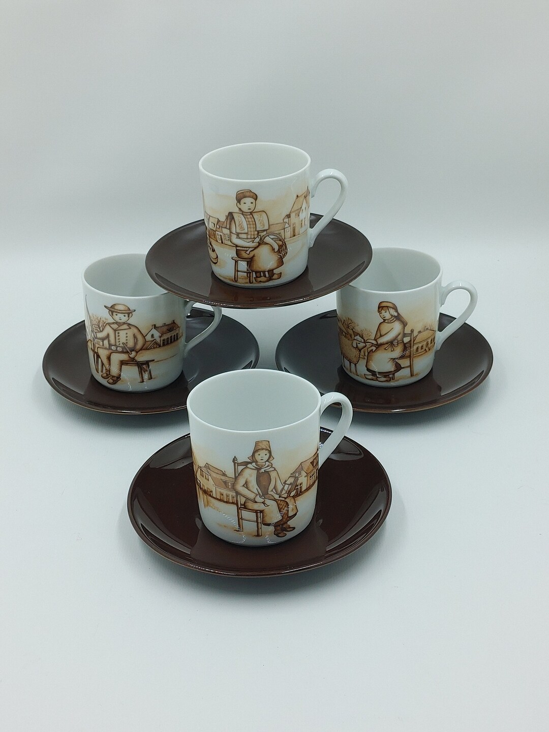 Vintage Dutch Cups and Saucers Porcelain - Etsy