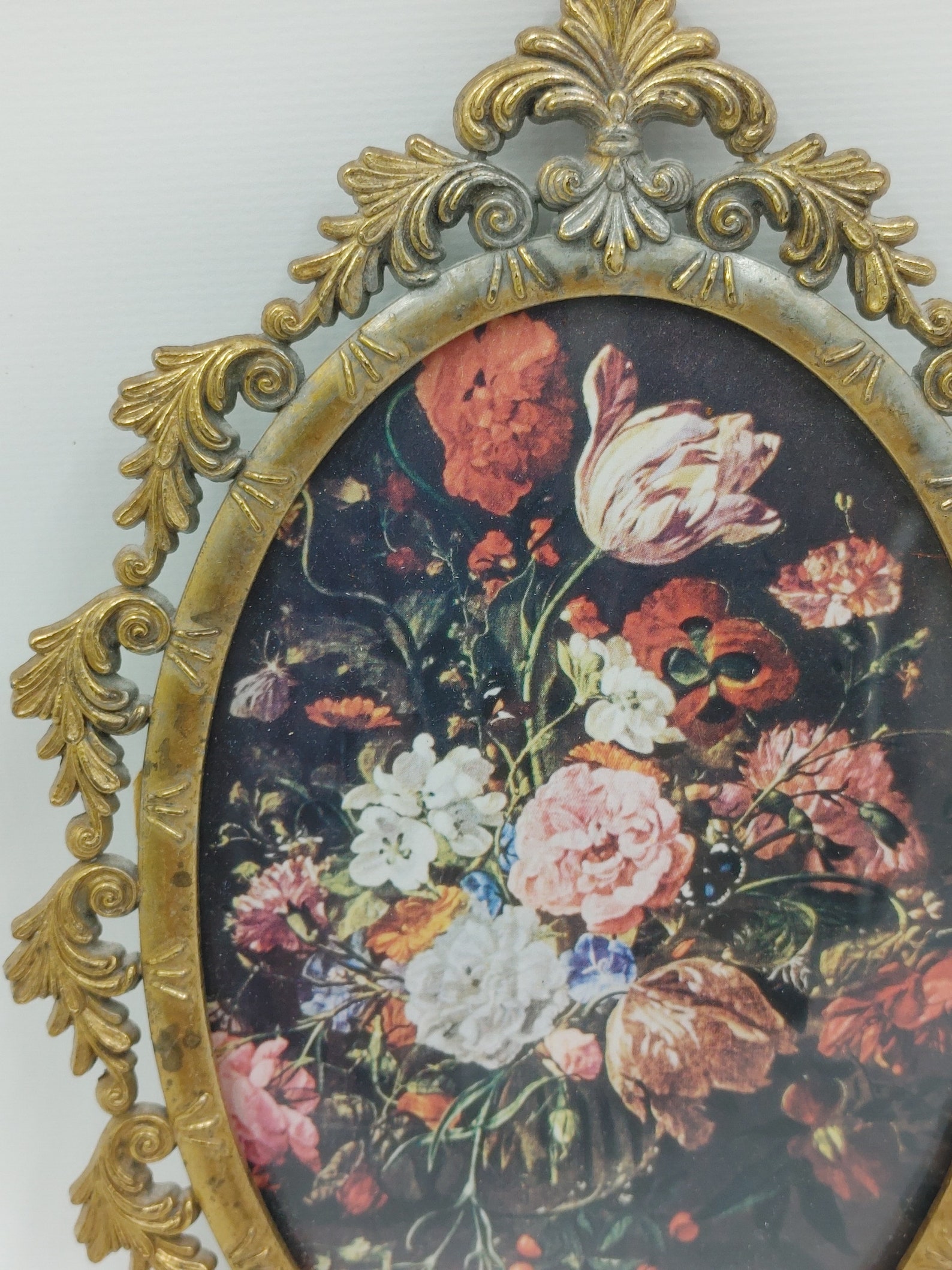Vintage Ornate Brass Italian Frame With Flowers - Etsy