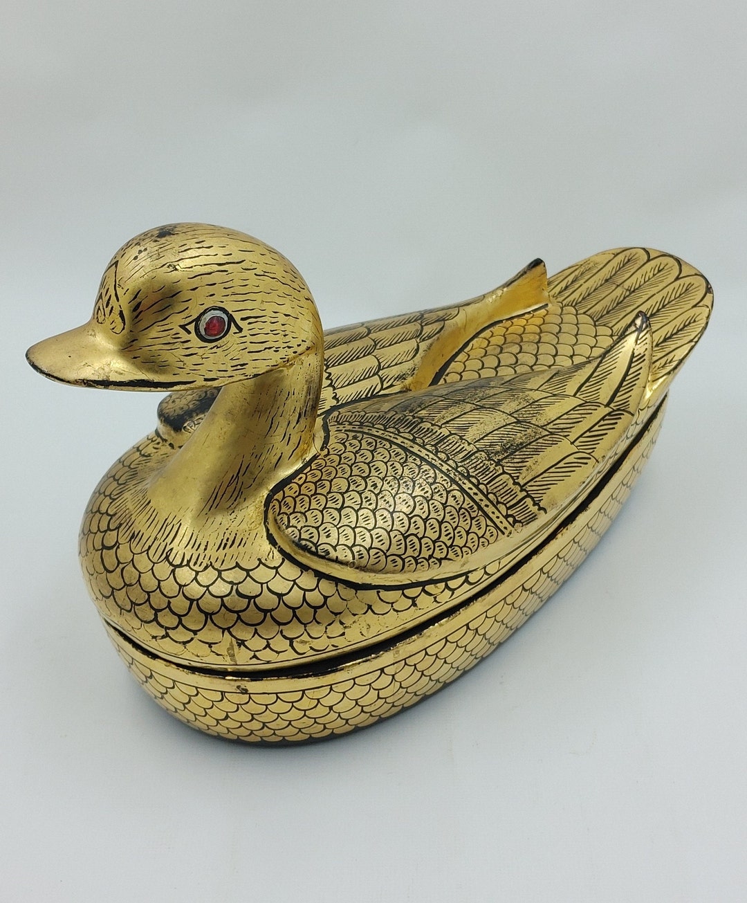 Vintage Wooden Duck Trinket Box - Etsy