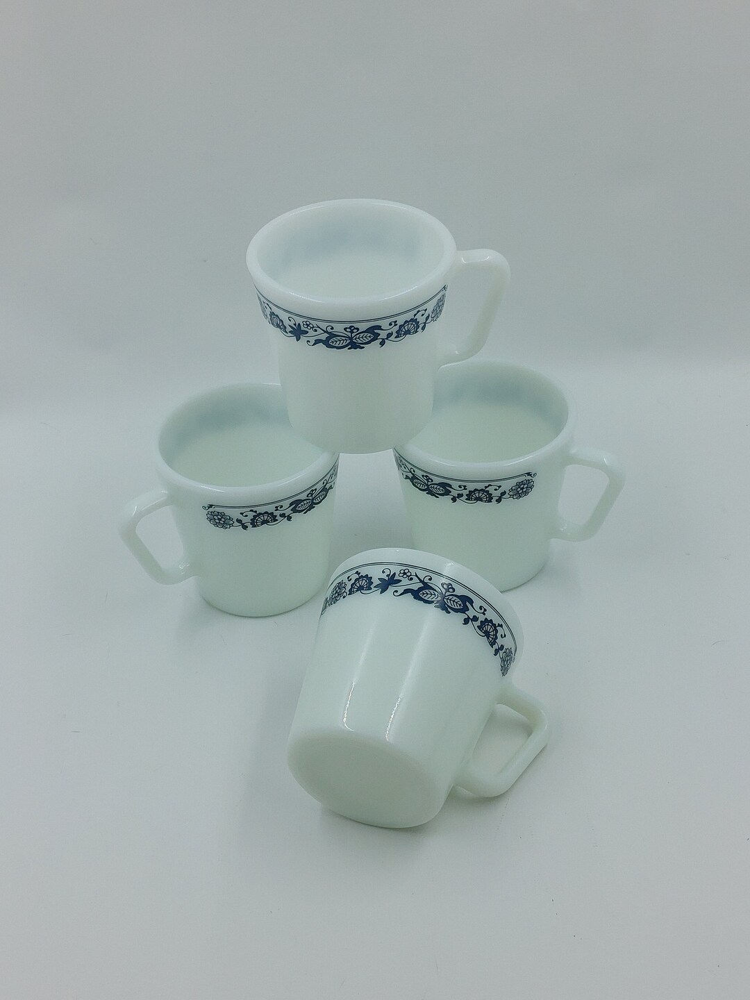 Vintage Pyrex Mugs Set of 4 Old Town Blue - Etsy