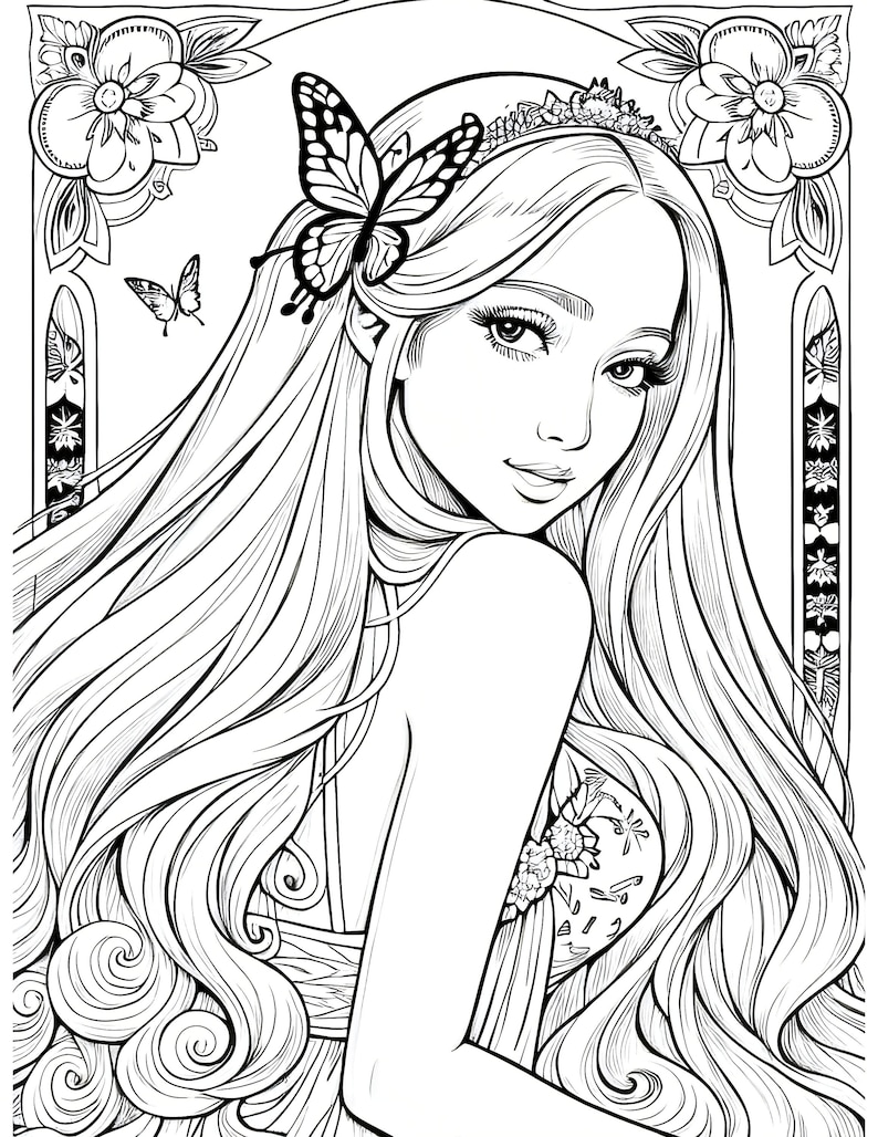 Princess Coloring Pages - Etsy