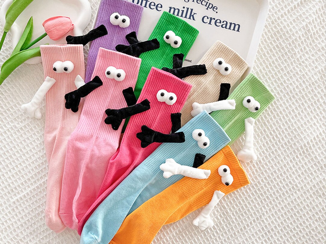 Magnetic Hand-holding Socks Cute Couple Socks Magnetic 3D - Etsy