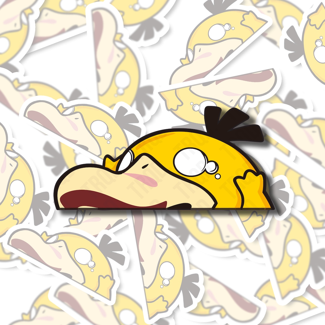 Psyduck Peeking Sticker Vinyl Graphics Anime Sticker Cute - Etsy