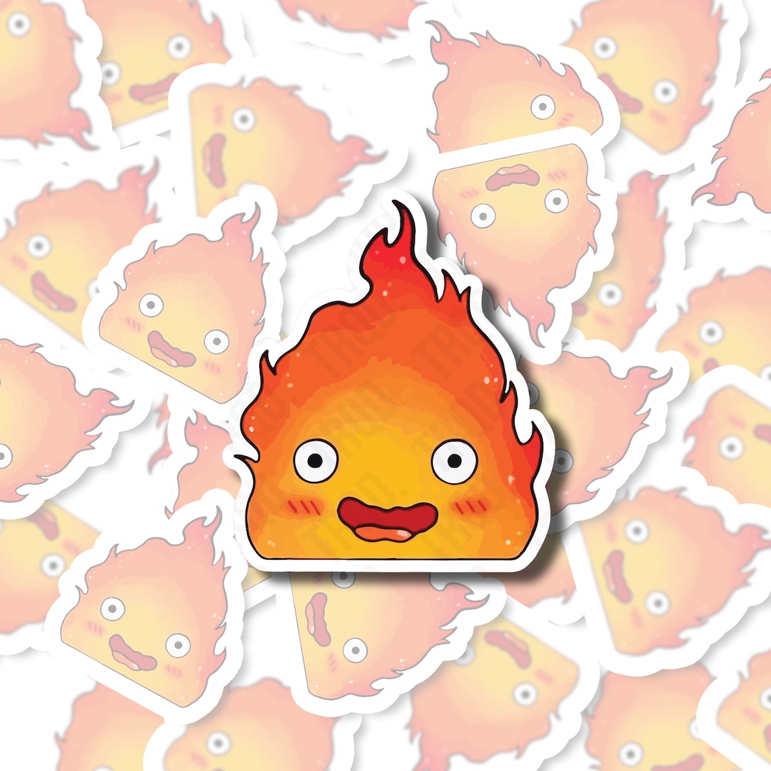 Calcifer Sticker Vinyl Graphics Anime Sticker Cute - Etsy