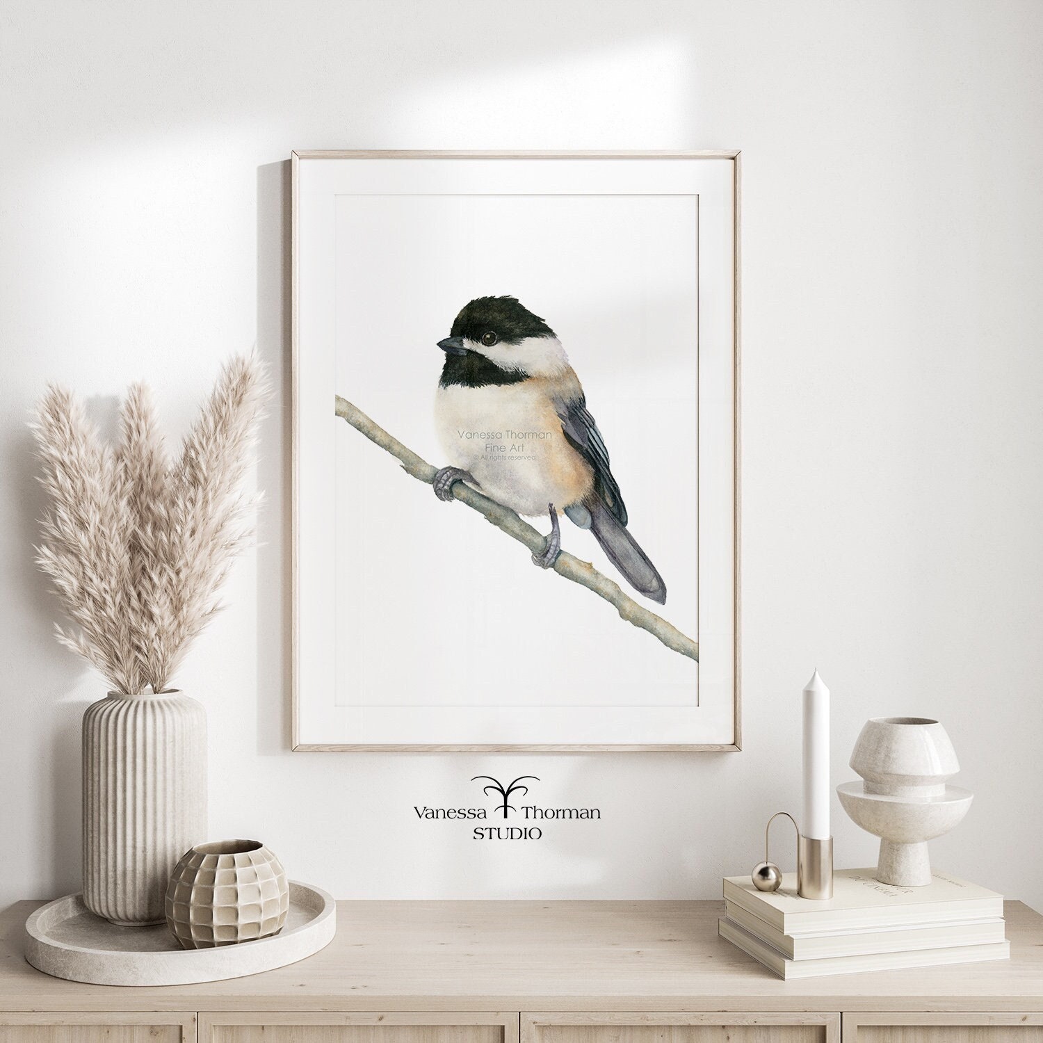 Carolina Chickadee Art Print for Bird Nerds Chickadee Wall Decor ...