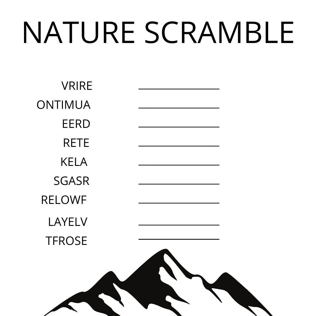 Nature Wordsearch and Scramble Good for All Ages - Etsy