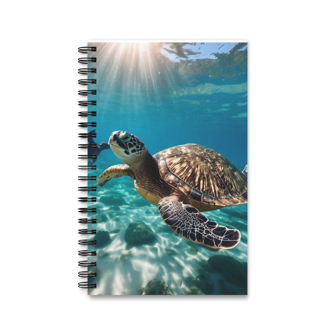 Sea Turtle, Clear Blue Water, Ocean World Journal - Etsy