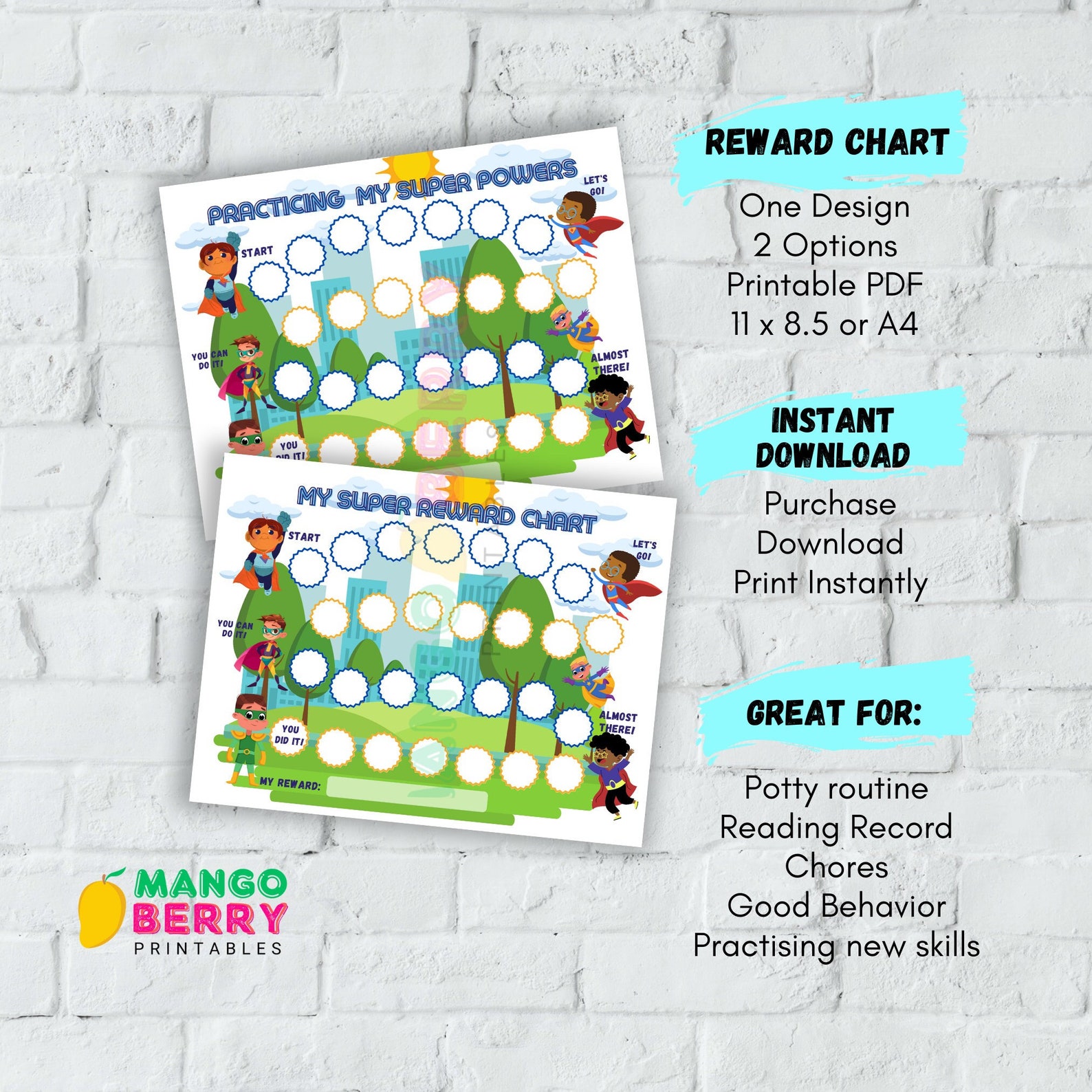 Printable Reward Chart, Toddler Reward Chart, Kids Routine Chart, Child ...