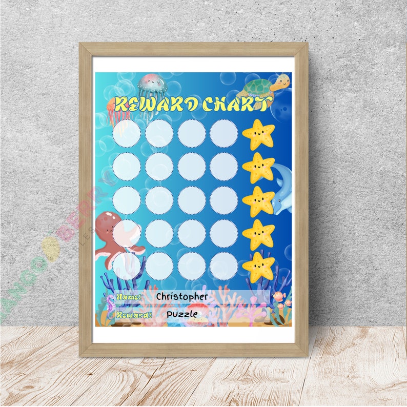 Cute Sea Creature Reward Chart, Printable Reward Chart, Toddler Reward ...