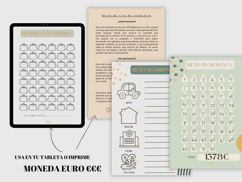 Expense and Savings Planner in Spanish, Spanish Finance Planner, Budget ...