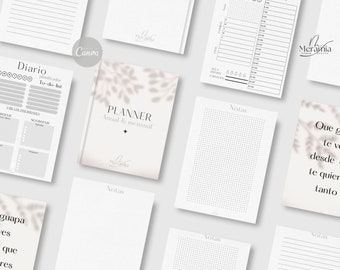 Daily Planner Pdf Editable in Canva, Planner in Spanish, Daily Planner ...
