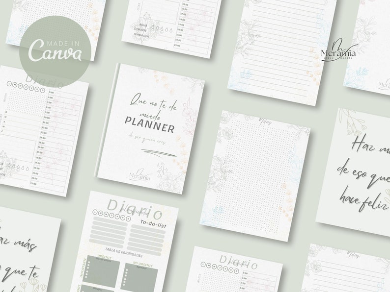 Daily Planner Pdf Editable in Canva, Planner in Spanish, Daily Planner ...