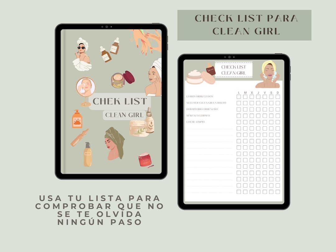 CHECKLIST CLEANGIRL Template. Organize Self-care Routines With the ...