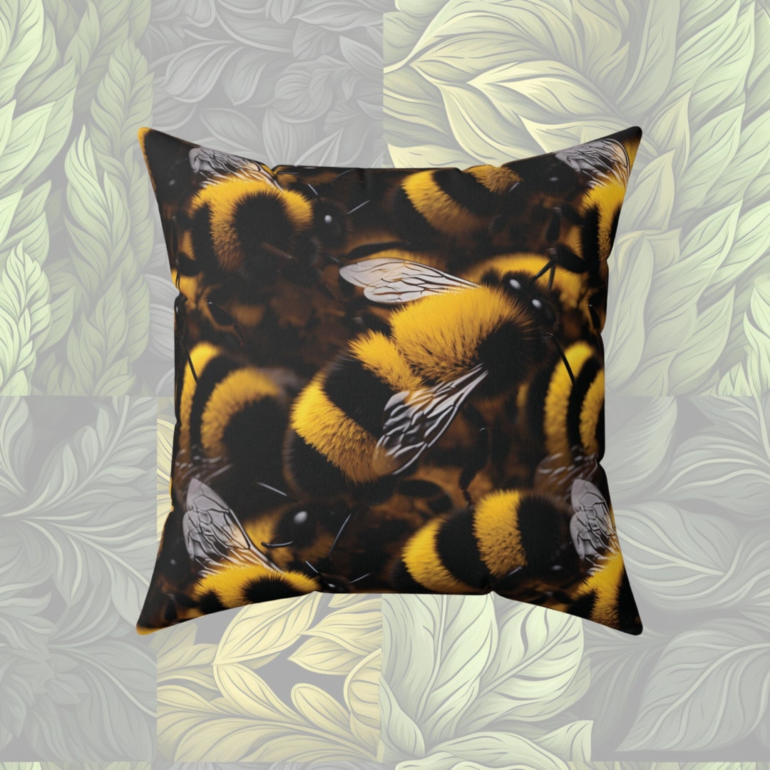 Bumble Bee Decor, Bumble Bee Decorations, Nature Inspired Throw Pillow ...