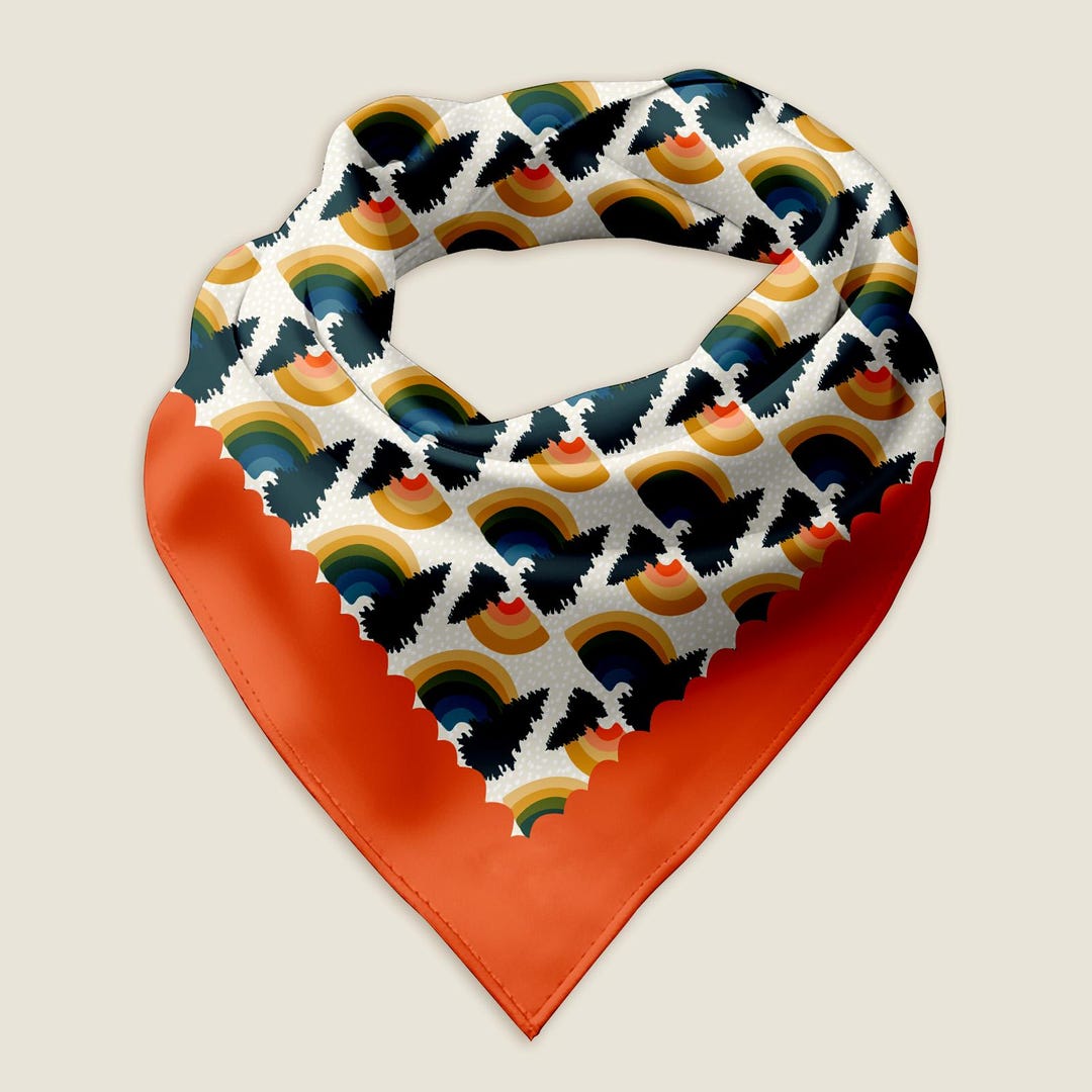 Rainbow Pine Tree Bandana Scarf | 100% Recycled Material | 3 Size ...