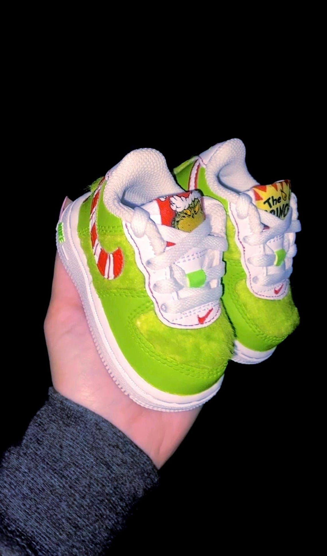Custom Grinch Air Force 1 Sneakers | Hand-painted Nike AF1 | Christmas ...
