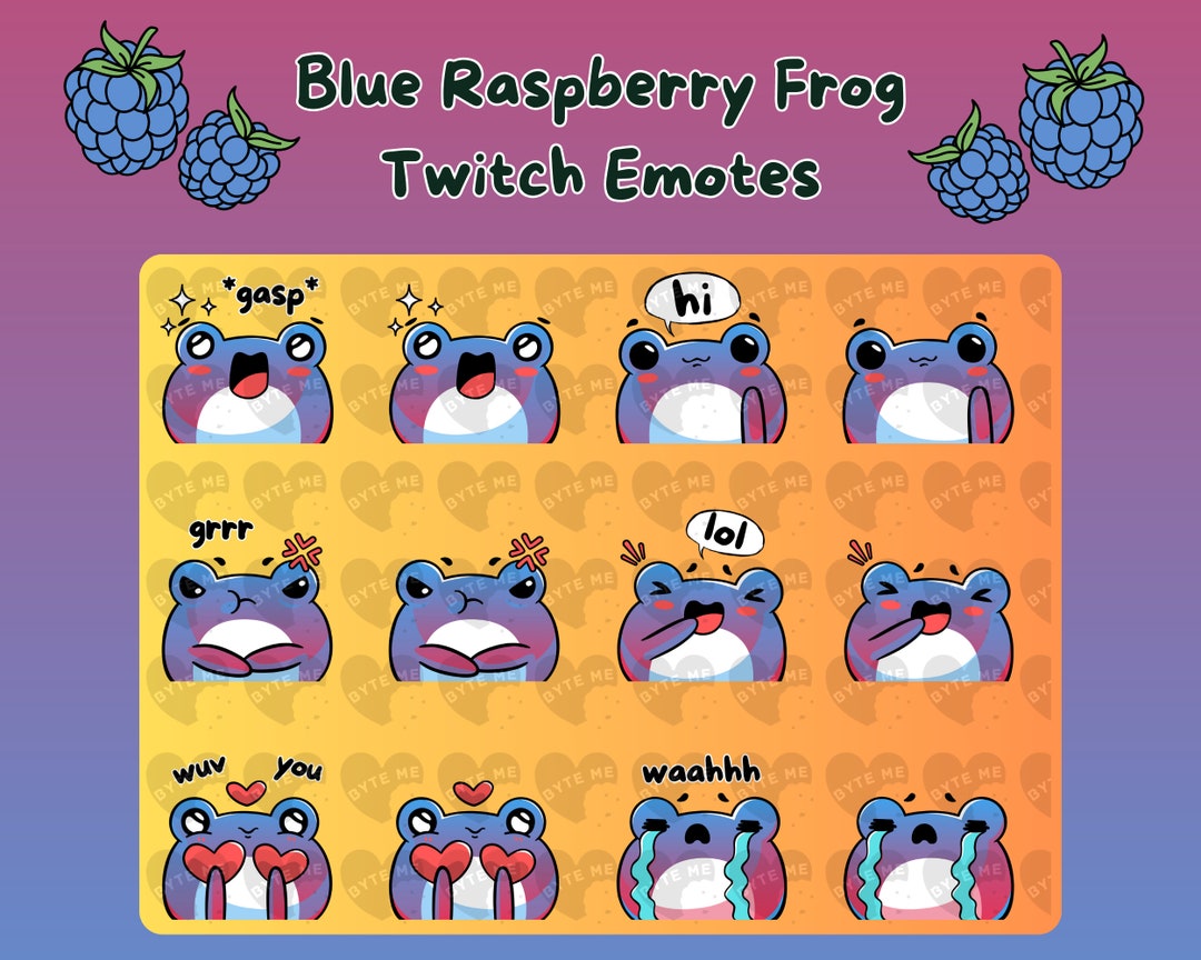 12 Blue Raspberry Frog Twitch Emotes - Etsy