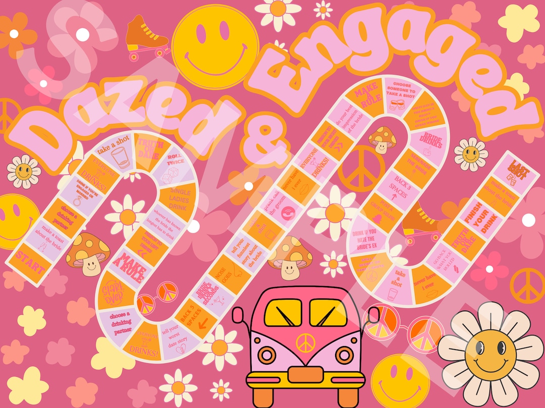 Dazed and Engaged - Board Game - Hippy - Bachelorette - Matte ...