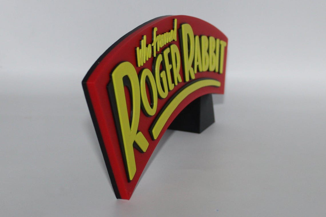 Who Framed Roger Rabbit 3D Printed Logo Sign Wall Desk Shelf Art - Etsy