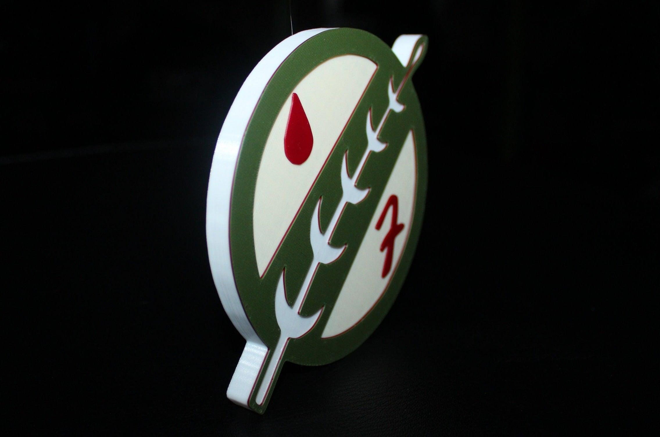Boba Fett Mandalorian Crest 3D Printed Logo Sign Wall Desk Shelf Art - Etsy
