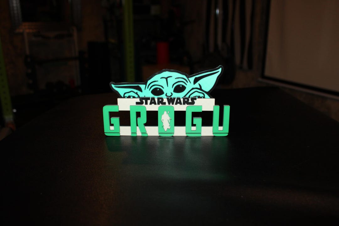 Grogu 3D Printed Logo Sign Wall Desk Shelf Art - Etsy