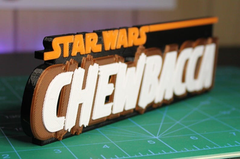 Chewbacca 3D Printed Logo Sign Wall Desk Shelf Art - Etsy