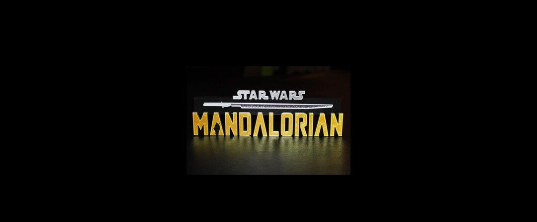 Mandalorian W/darksaber 3D Printed Logo Sign Wall Desk Shelf Art - Etsy