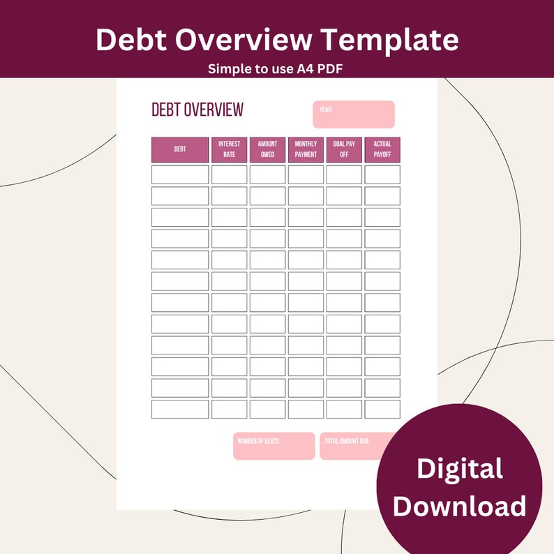 Debt Overview Template Tracker Beginner Personal Finance and - Etsy